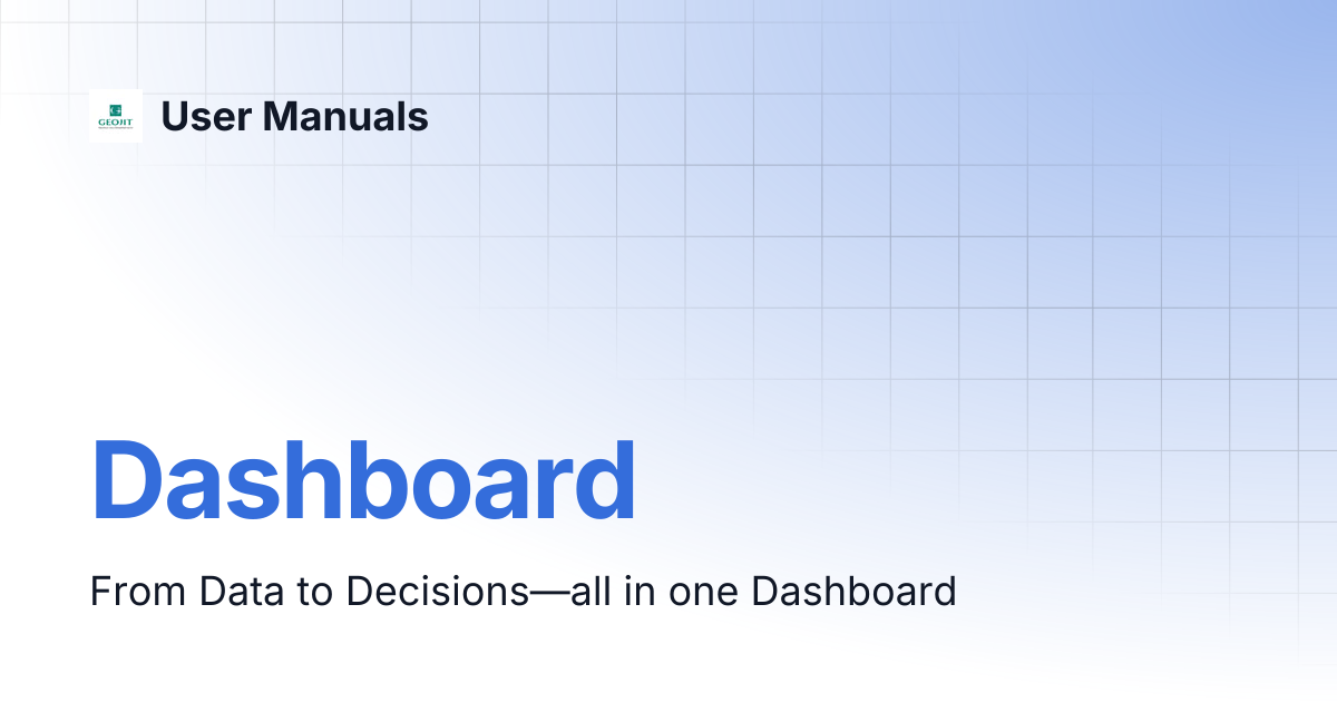 Dashboard | User Manuals