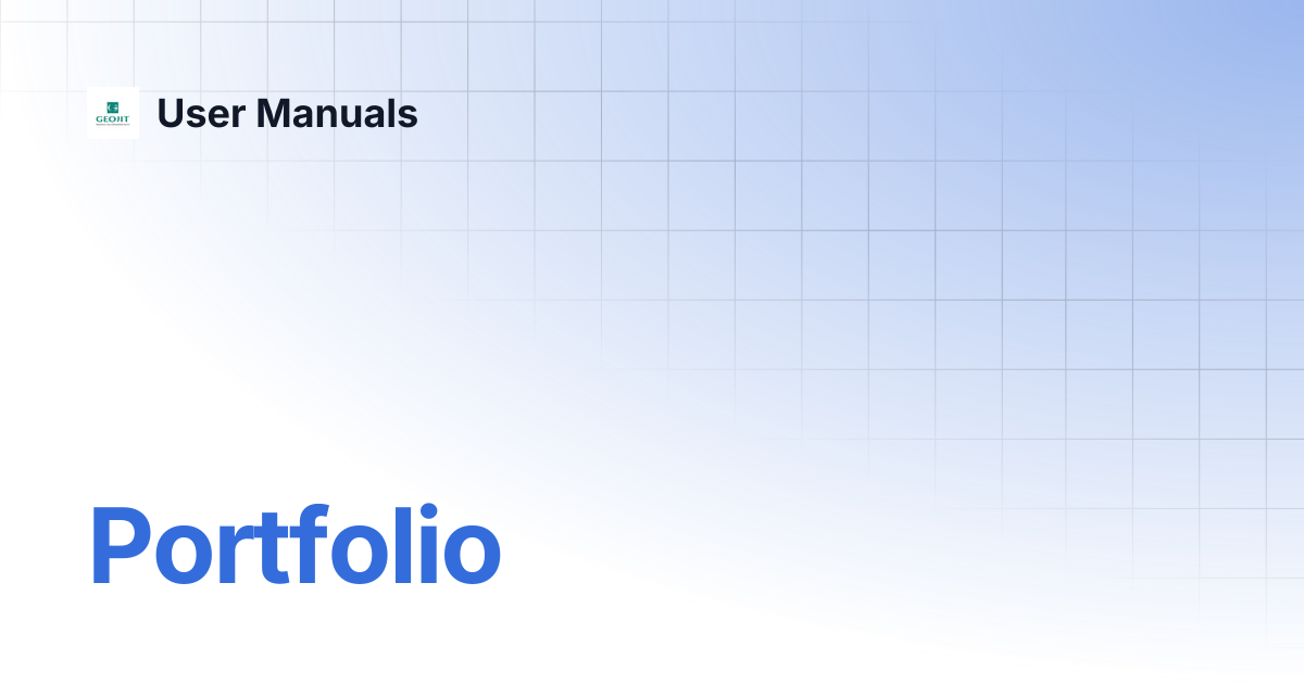 Portfolio | User Manuals