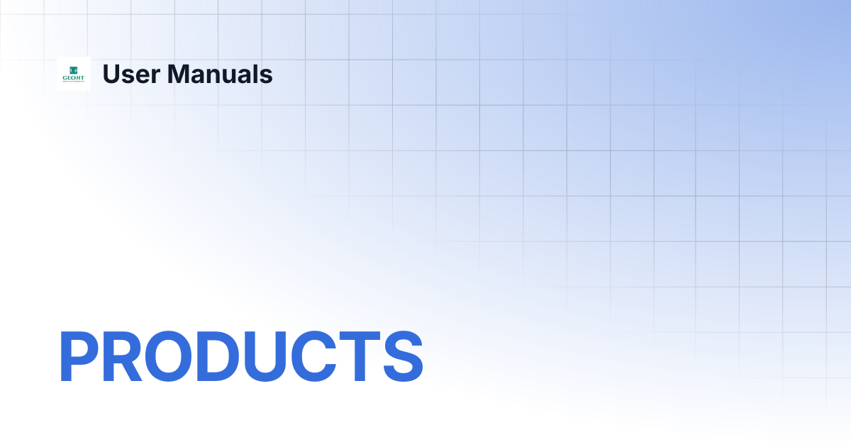 PRODUCTS | User Manuals