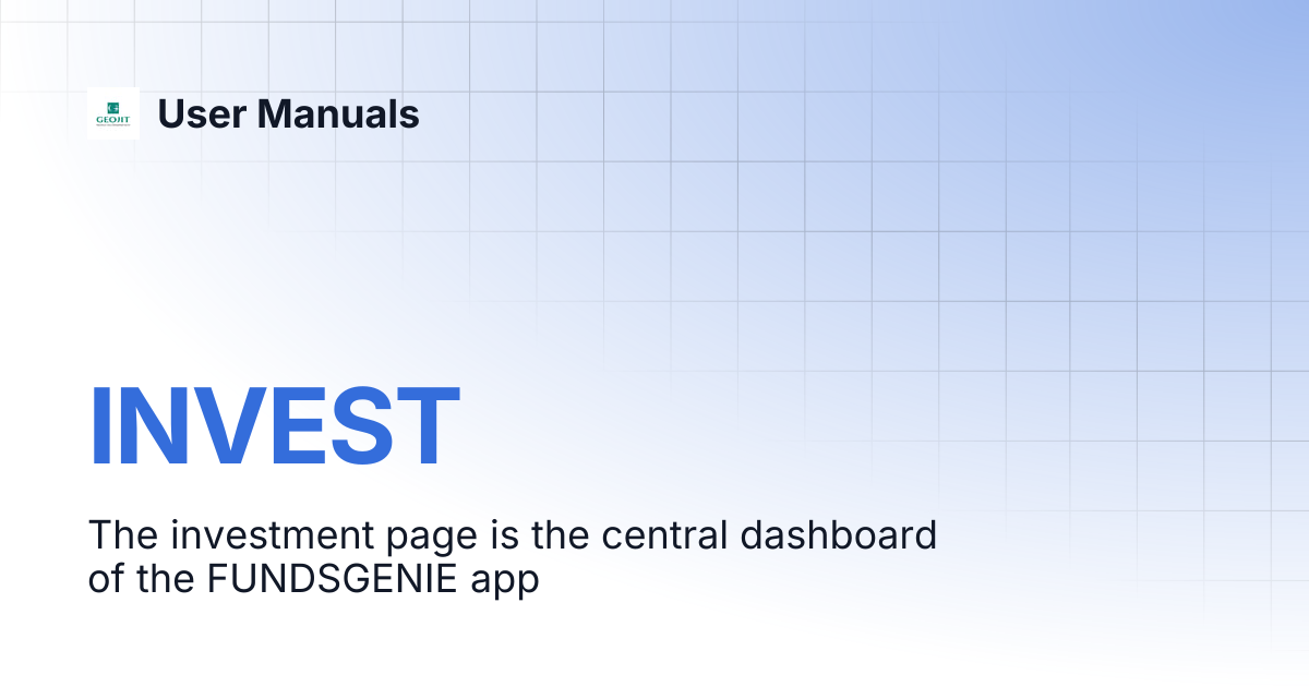 INVEST | User Manuals